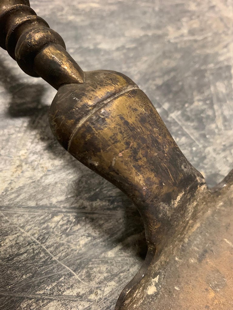 Pair of 19th Century Brass Fire Tools For Sale at 1stDibs
