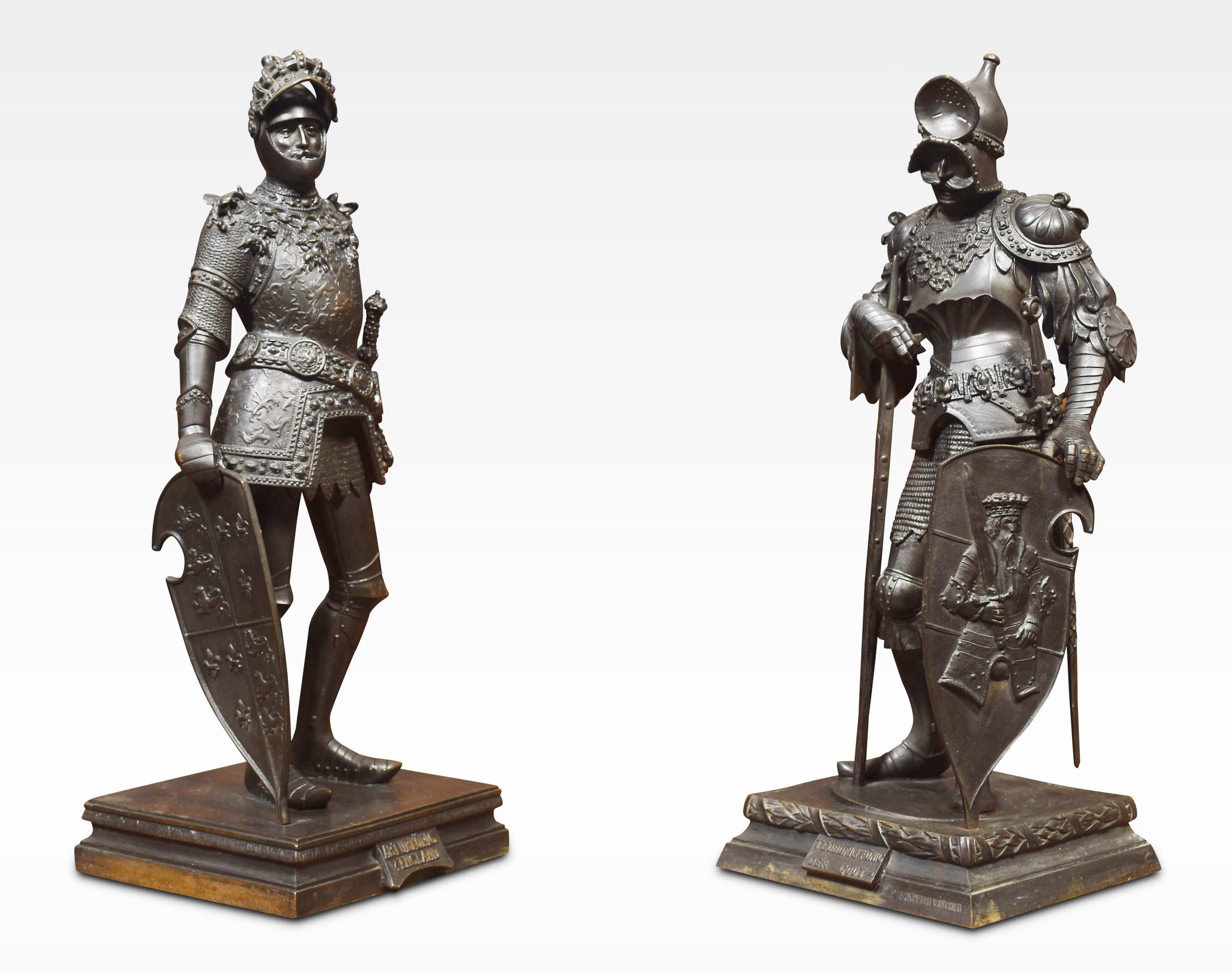 Substantial Pair of 19th Century Cast Iron Figures of Knights at 1stDibs