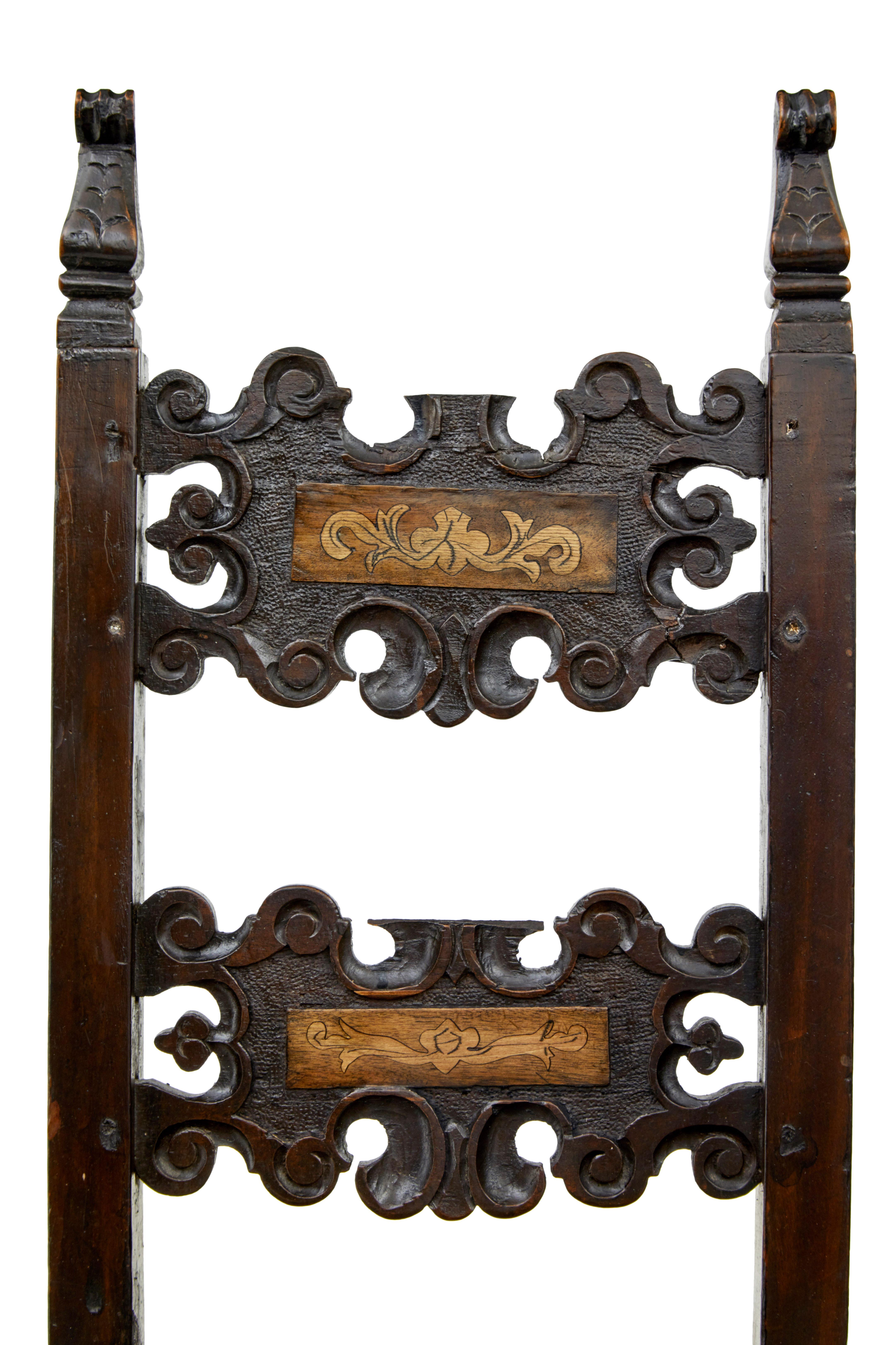 Pair of 19th Century Carolean Inspired Hall Chairs at 1stDibs