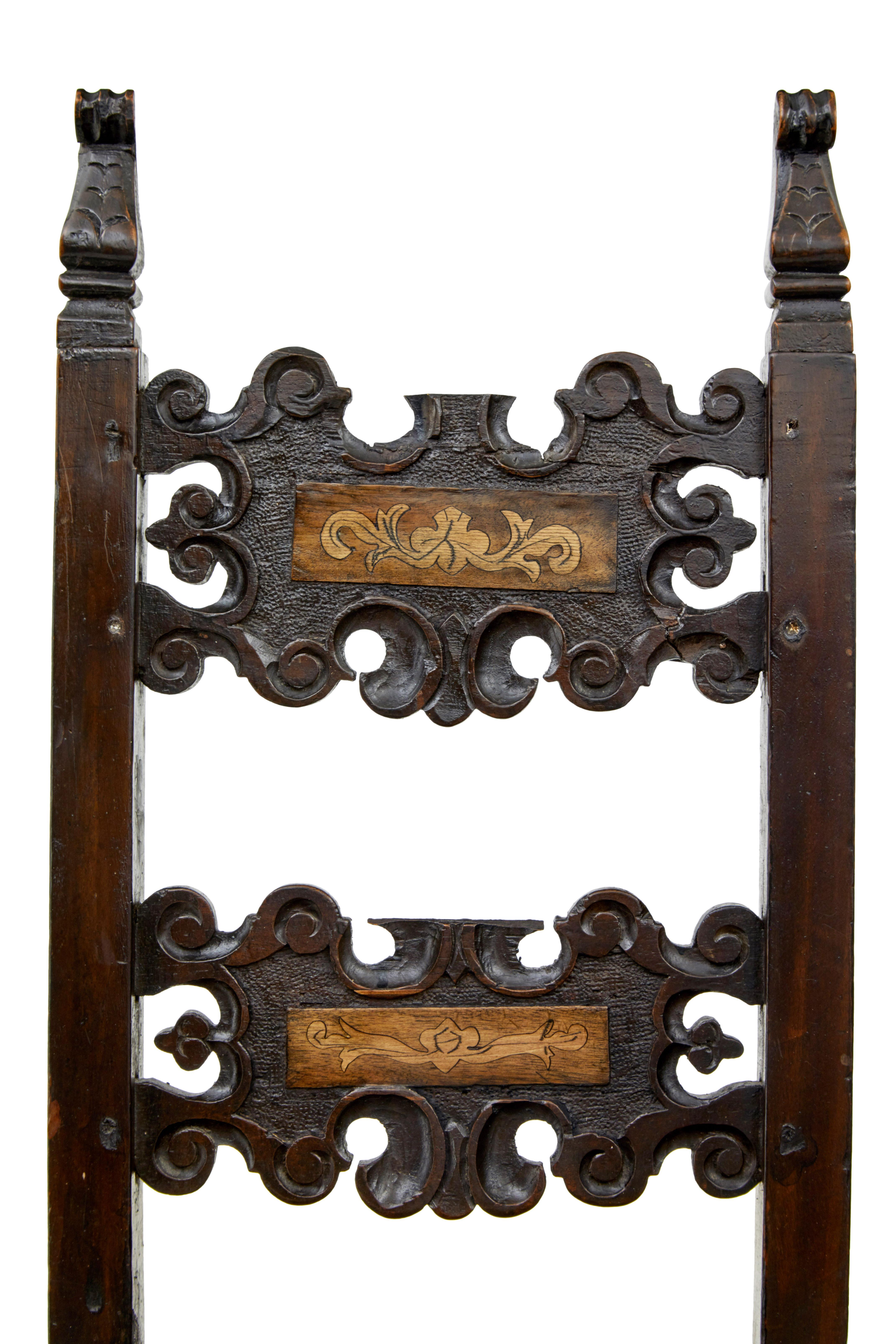 Pair of 19th Century Carolean Inspired Hall Chairs For Sale at 1stDibs