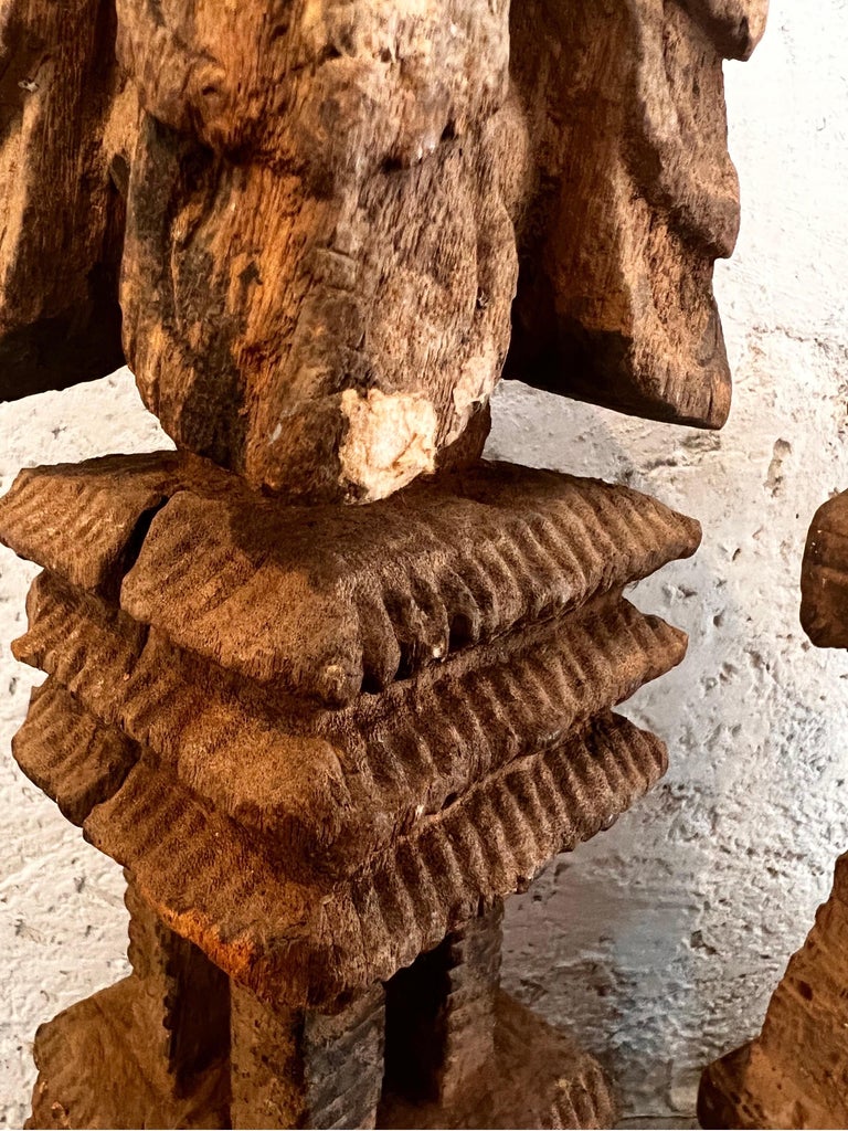 Pair of 19th Century Carved Wooden Candle Sticks from Burma For Sale at ...