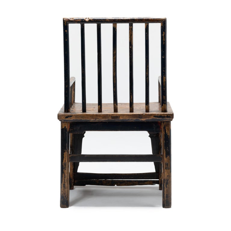 Pair of 19th Century Chinese Spindle Back Armchairs For Sale at 1stdibs