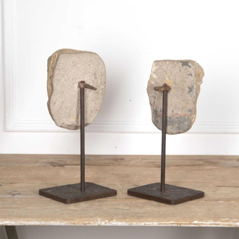 Pair of 19th Century Coade Stone Label Stops For Sale at 1stDibs