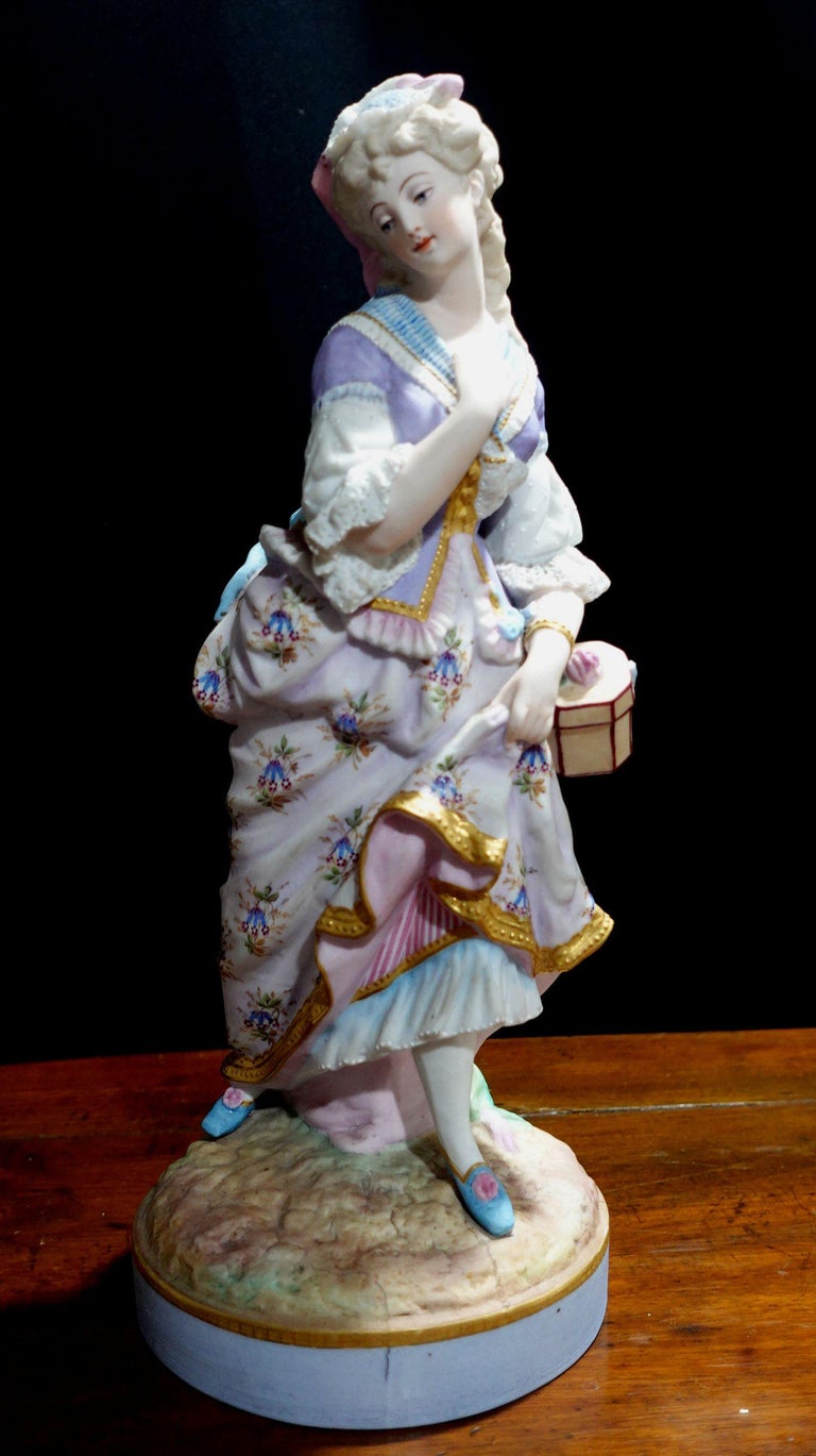 Pair of 19th Century Continental Porcelain Statues, Gentleman and Lady ...