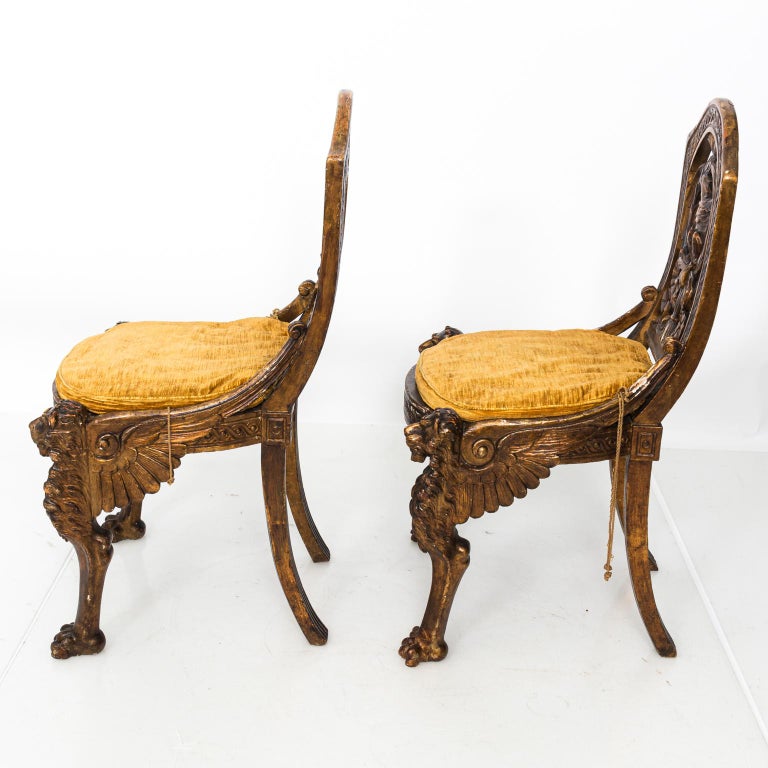 Pair of 19th Century Continental Style Side Chairs at 1stDibs