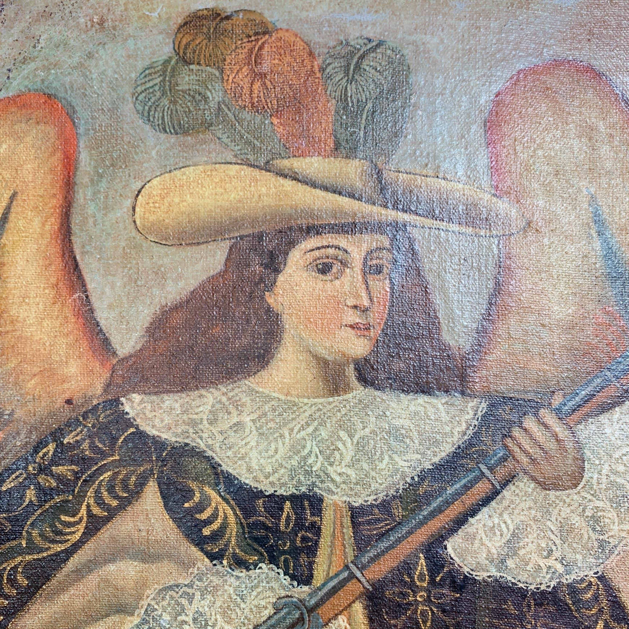 Pair of 19th Century Cuzco School Oil Paintings on Canvas at 1stDibs