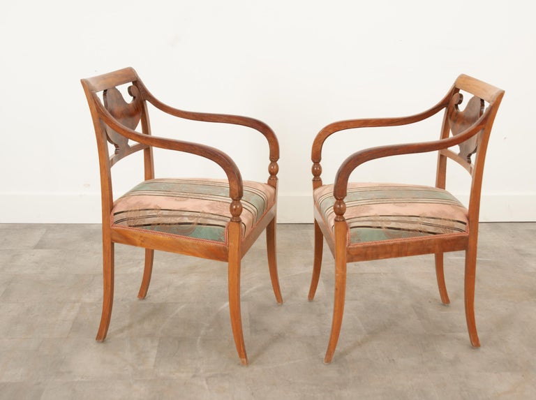 Pair of 19th Century Dutch Arm Chairs For Sale at 1stDibs