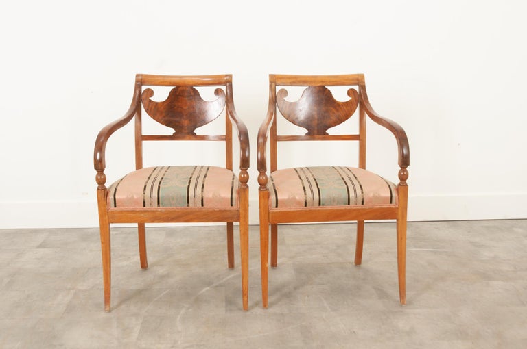 Pair of 19th Century Dutch Arm Chairs For Sale at 1stDibs