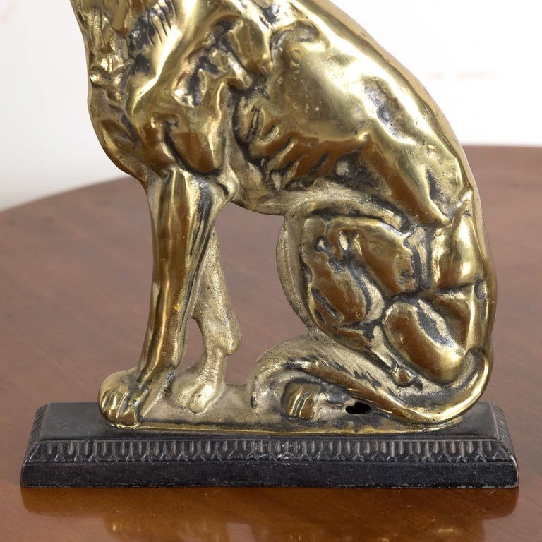 Pair of 19th Century English Brass Hunting Dog Doorstops or Bookends ...