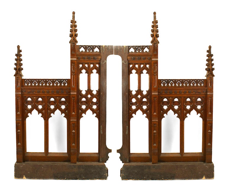 Pair of English Gothic Revival Oak Railings For Sale at 1stDibs ...