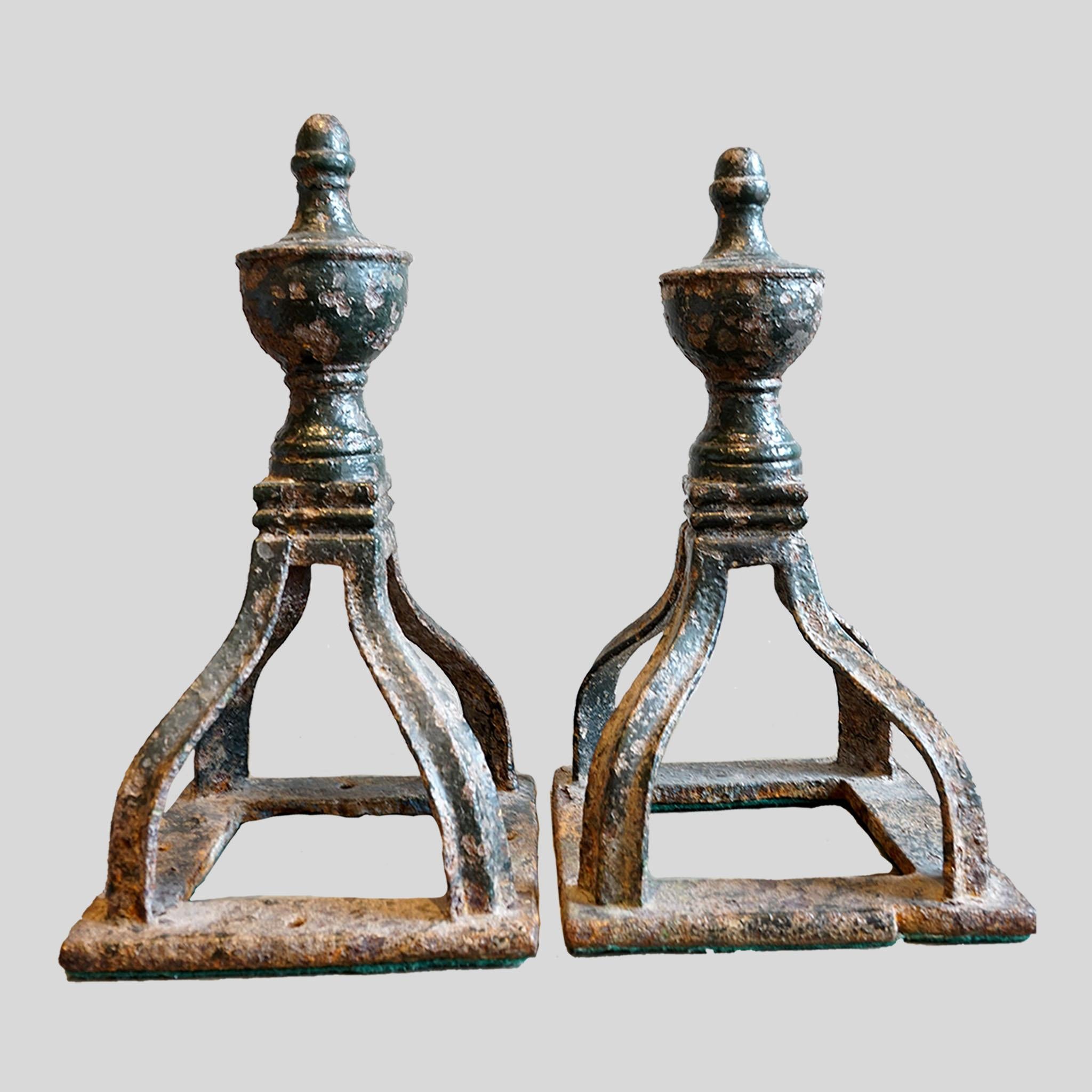 Pair of 19th Century English Iron Gate Post Finials For Sale at 1stDibs