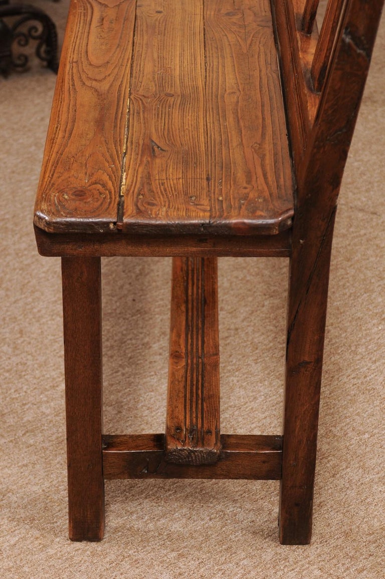 Pair of 19th Century English Pitch Pine Hall Benches For Sale at 1stdibs