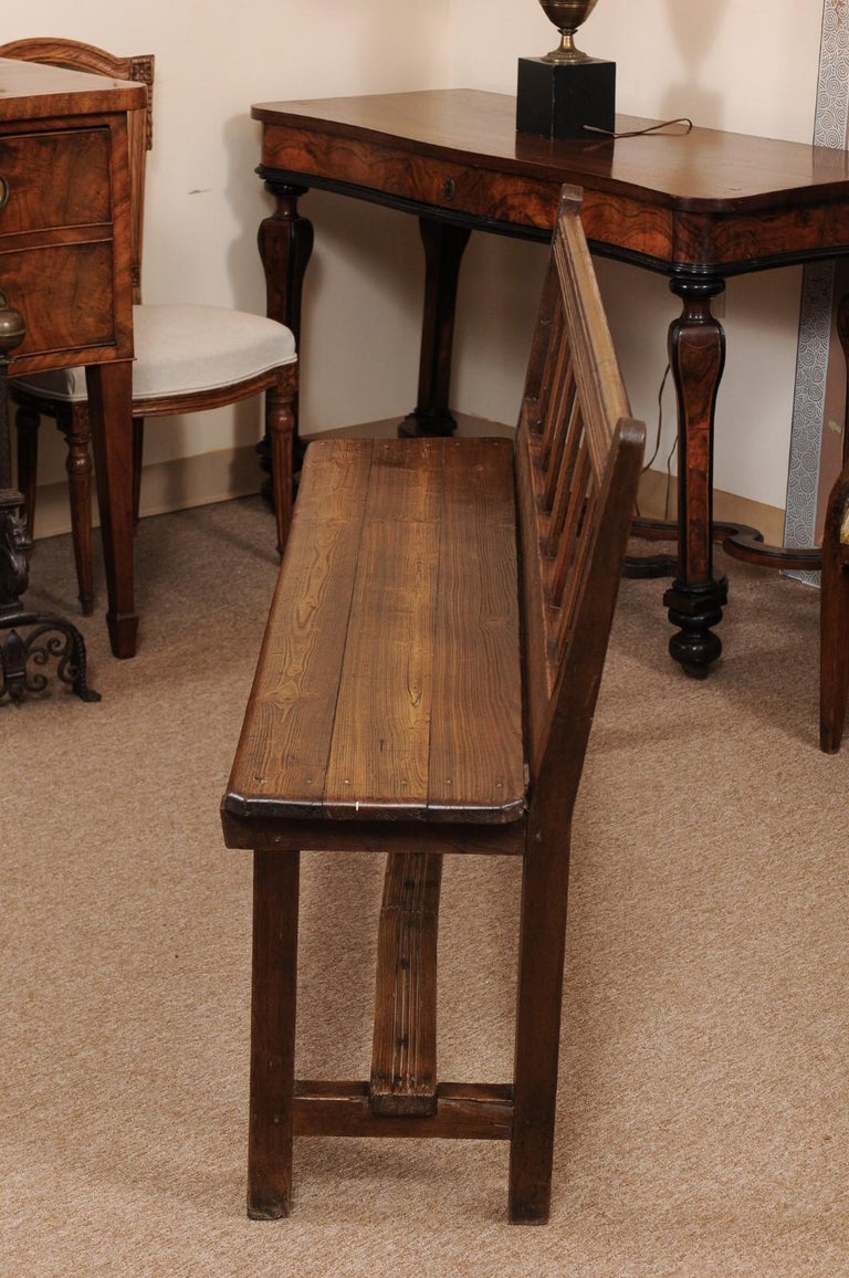 Pair of 19th Century English Pitch Pine Hall Benches For Sale at 1stdibs