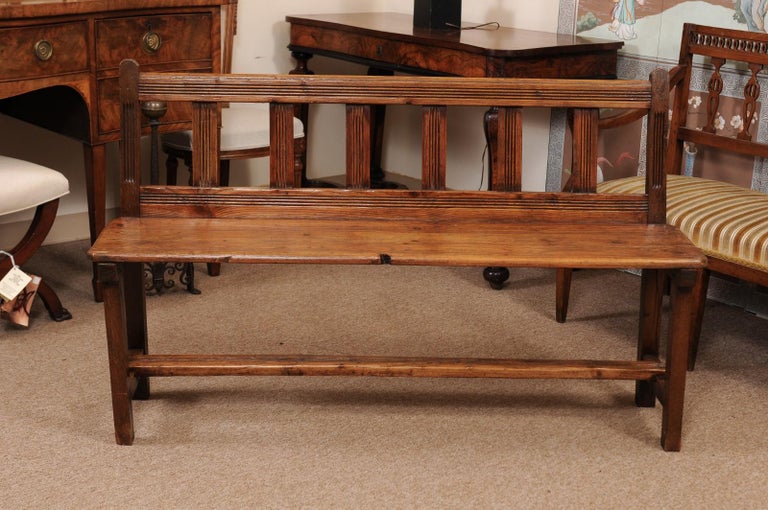 Pair of 19th Century English Pitch Pine Hall Benches For Sale at 1stdibs