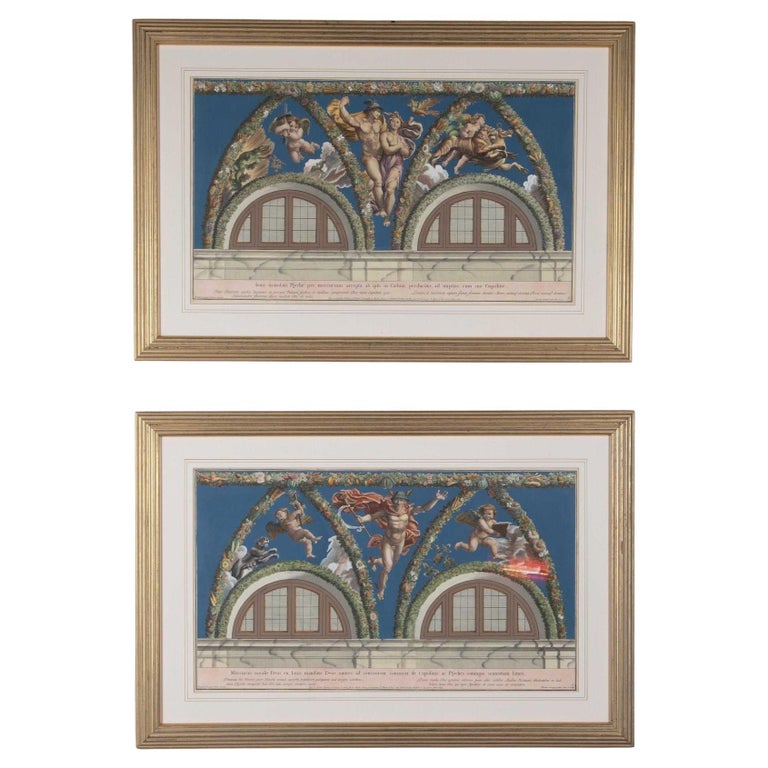 Pair of 19th Century Engravings after the Fresco by Raphael For Sale at ...