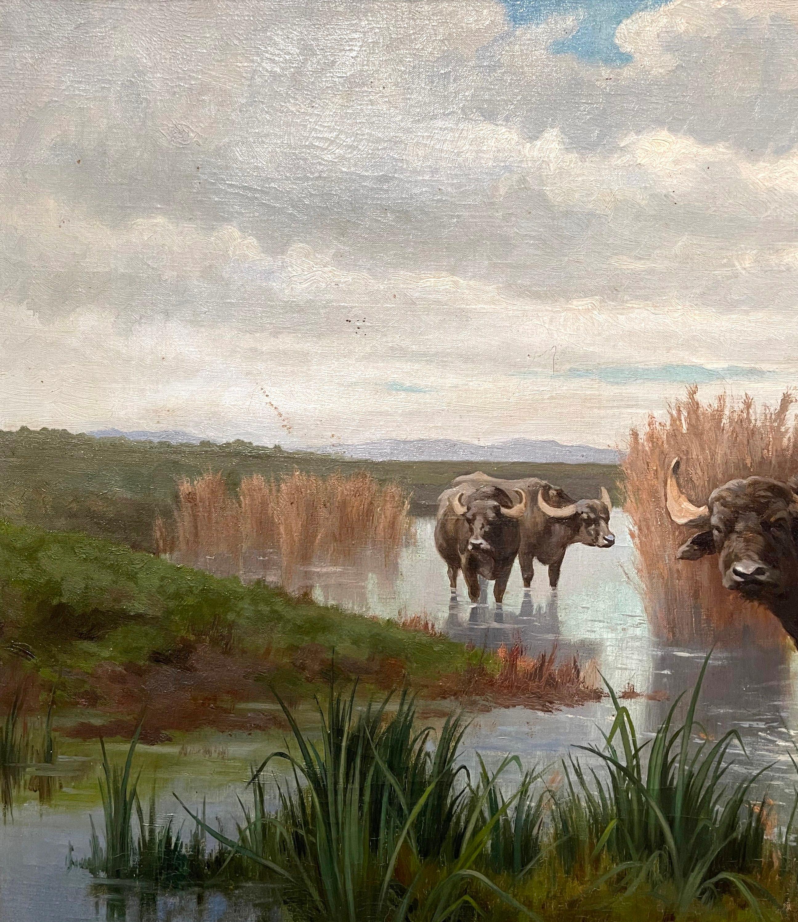 Pair of 19th Century Framed Oil on Canvas Cow Paintings Signed A. de ...