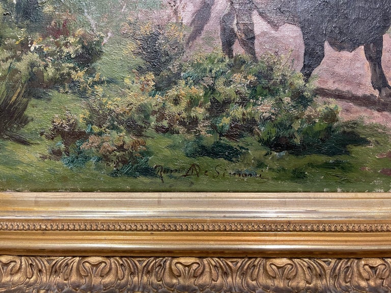 Pair of 19th Century Framed Oil on Canvas Cow Paintings Signed A. de ...