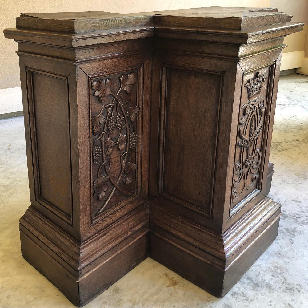 Pair of 19th Century French Architectural Hand Carved Column Pediments ...