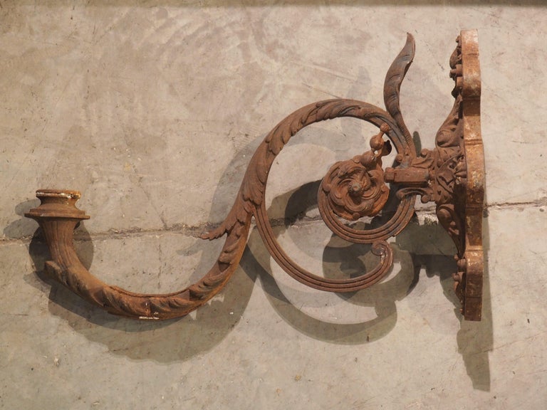 Pair of 19th Century French Cast Iron Bras De Lumière Sconces or ...