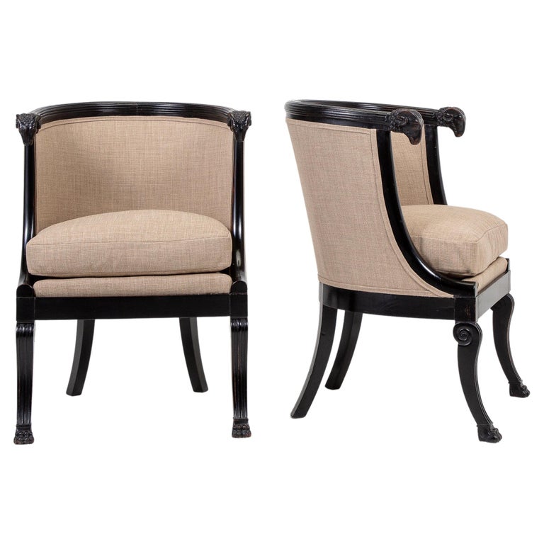 Pair of 19th Century French Ebonised Chairs For Sale at 1stDibs
