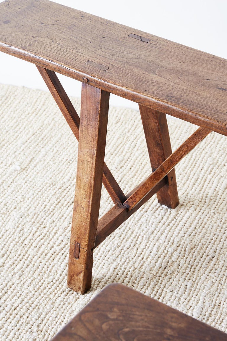 Pair of 19th Century French Farmhouse Benches at 1stDibs