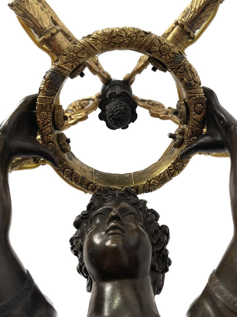 Pair of 19th Century French Gilt and Bronze Figural Sconces For Sale at ...