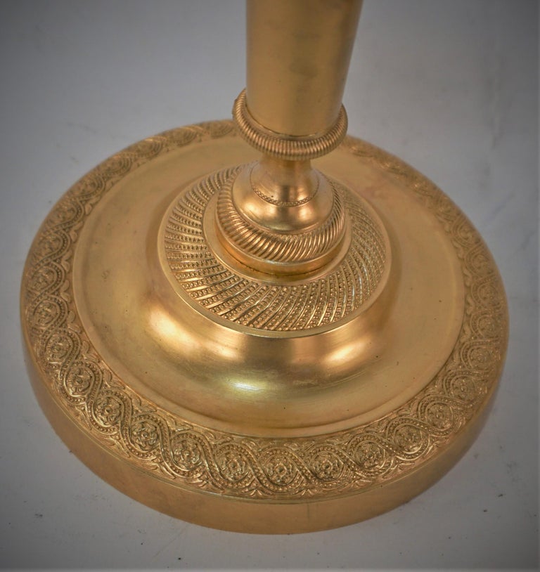 Pair of 19th Century French Gilt Bronze Candlesticks For Sale at 1stDibs