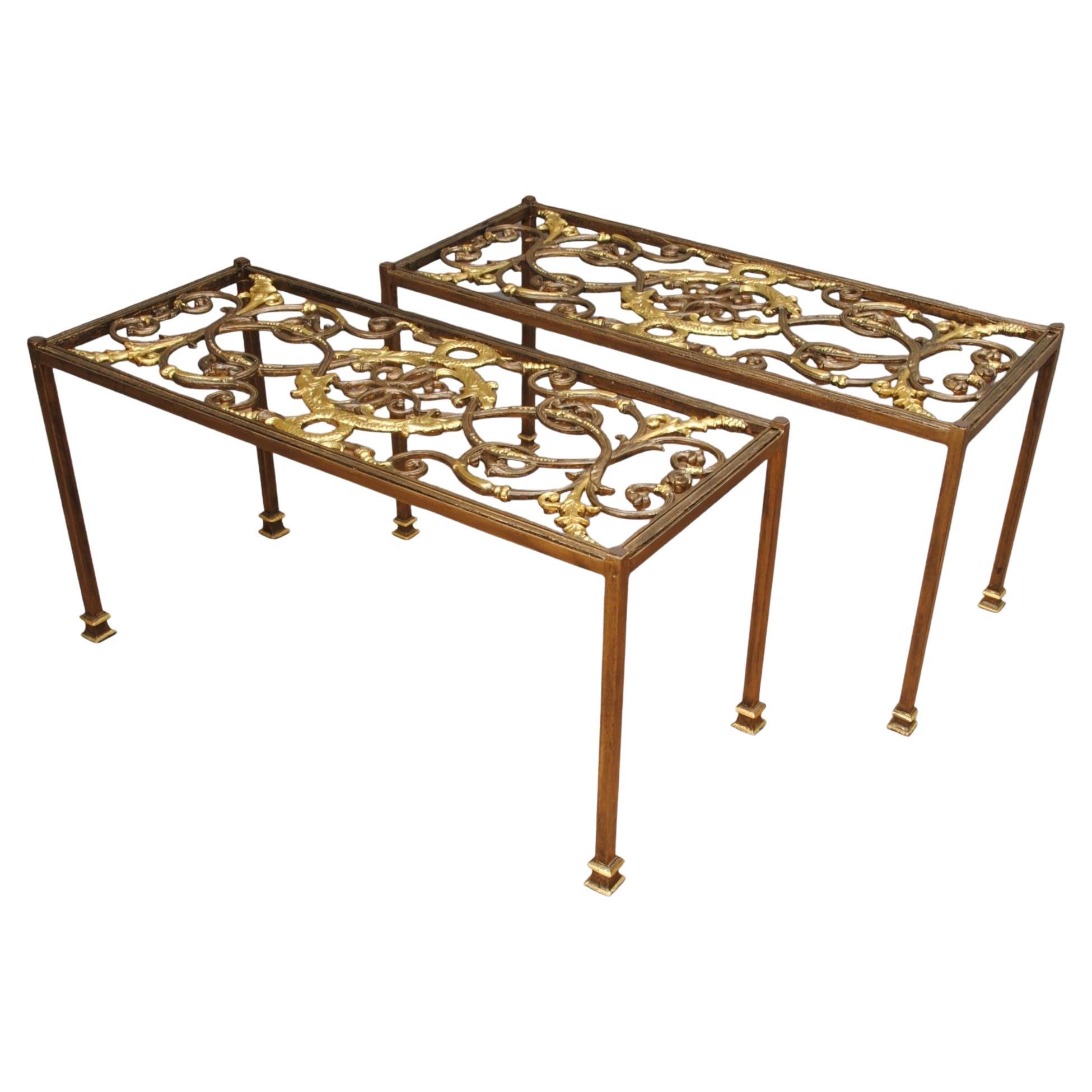 Pair Of 19th Century French Gilt Cast Iron Coffee Tables For Sale at ...