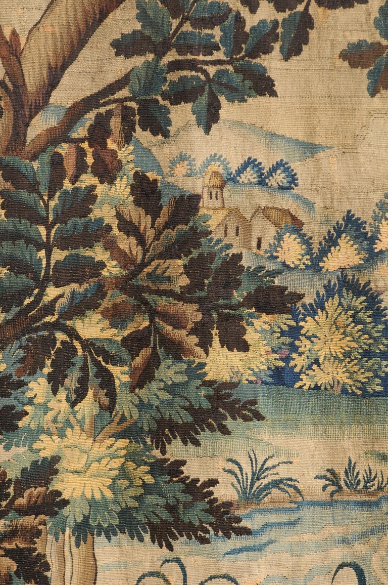 Pair of 19th Century French Handmade Vertical Tapestries with Pastoral ...