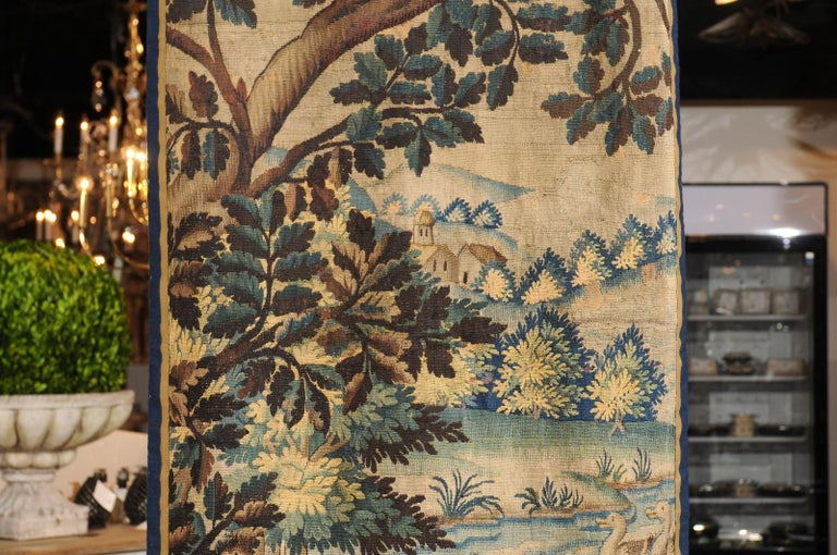 Pair of 19th Century French Handmade Vertical Tapestries with Pastoral ...