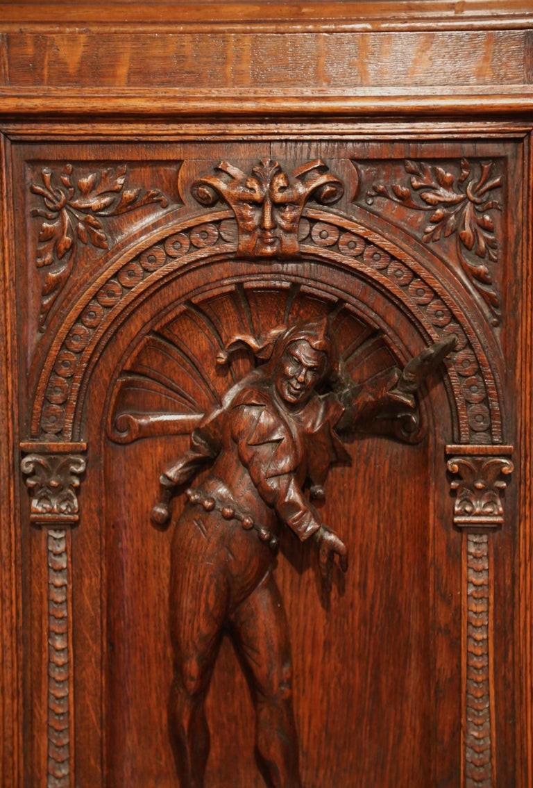 Pair of 19th Century French Henri II Carved Oak Doors with High Relief ...