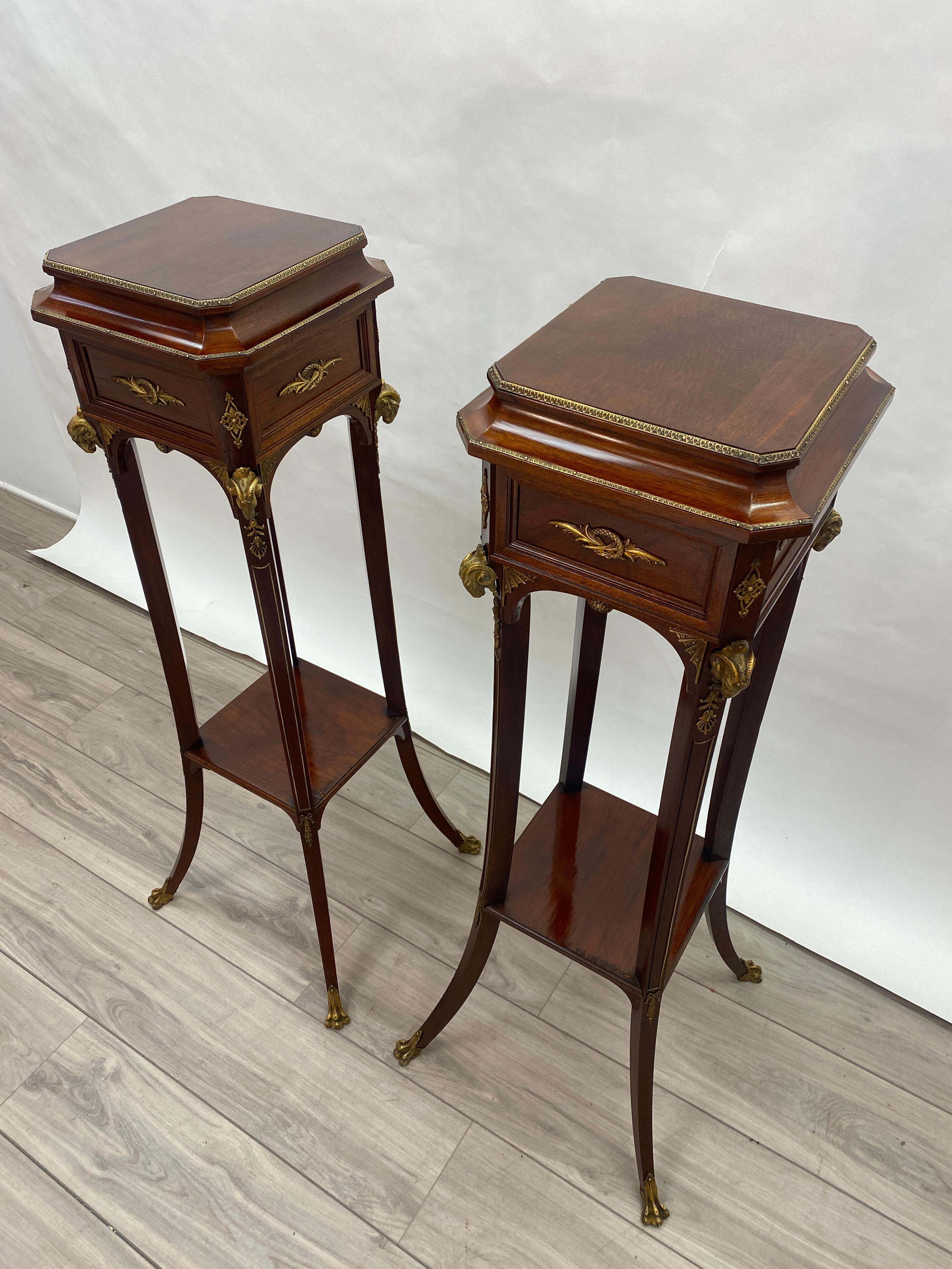 Pair of 19th Century French Napoleon III Pedestals/ Plant Stands at 1stDibs