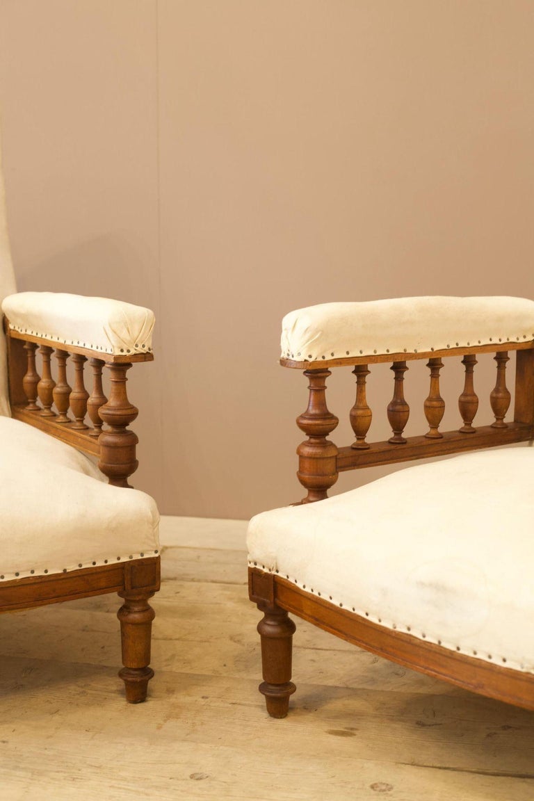 Pair of 19th Century French Open Armchairs For Sale at 1stDibs