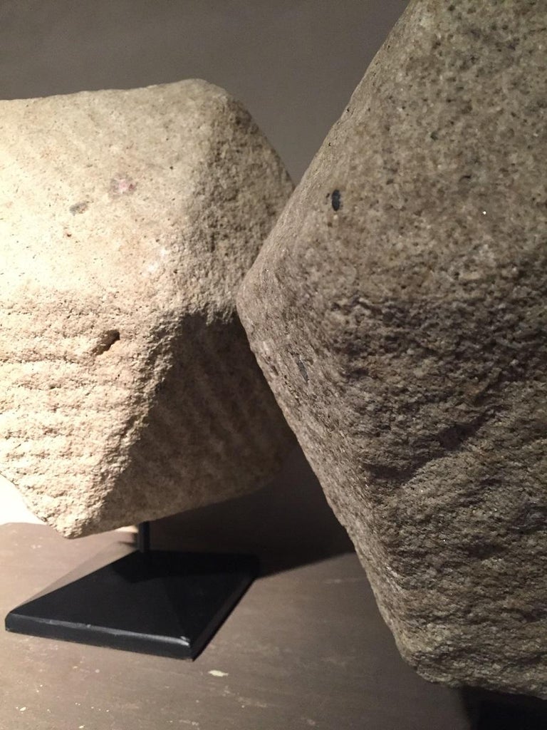 Pair of 19th Century French Sandstone Sorcerer Stones Polyedres For ...
