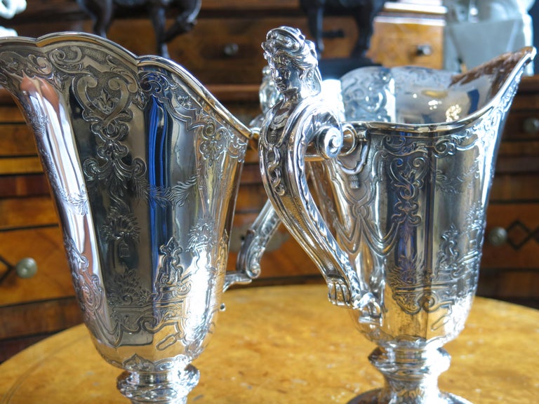 Pair of 19th Century French Silver Jars For Sale at 1stDibs