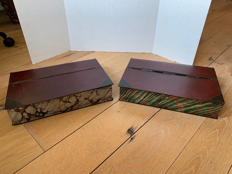 Pair of 19th Century French Tole Document Boxes For Sale at 1stDibs
