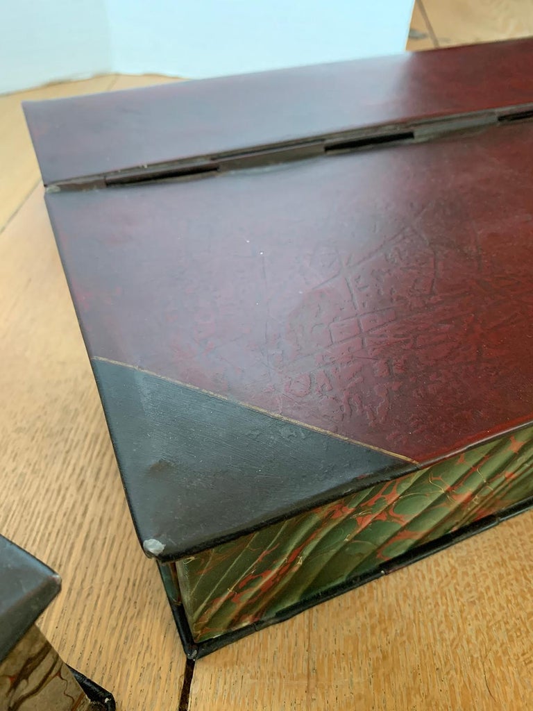 Pair of 19th Century French Tole Document Boxes For Sale at 1stDibs