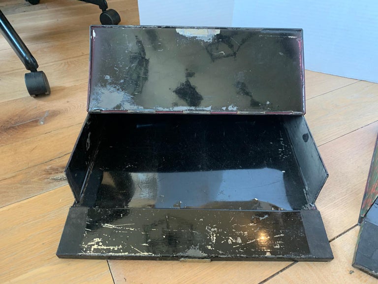 Pair of 19th Century French Tole Document Boxes For Sale at 1stDibs
