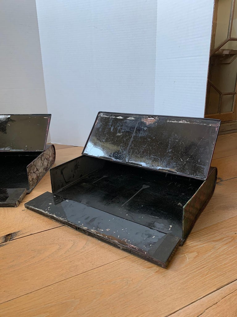 Pair of 19th Century French Tole Document Boxes For Sale at 1stDibs