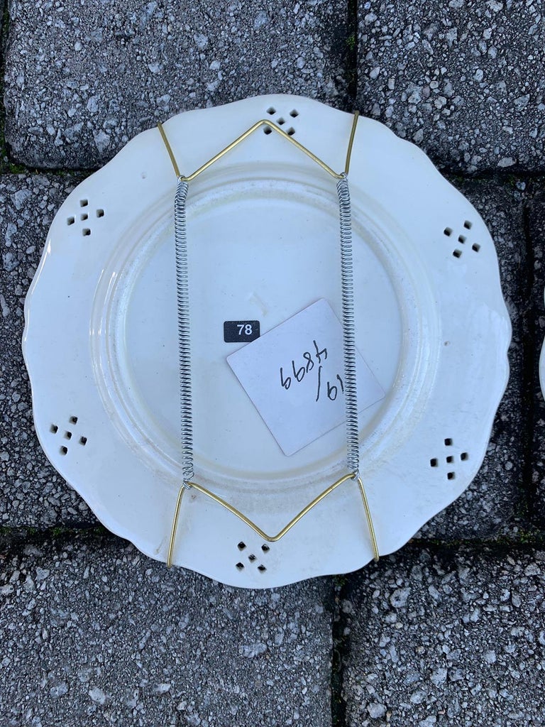 Pair of 19th Century German Creamware Plates by Waechtersbach, Marked ...