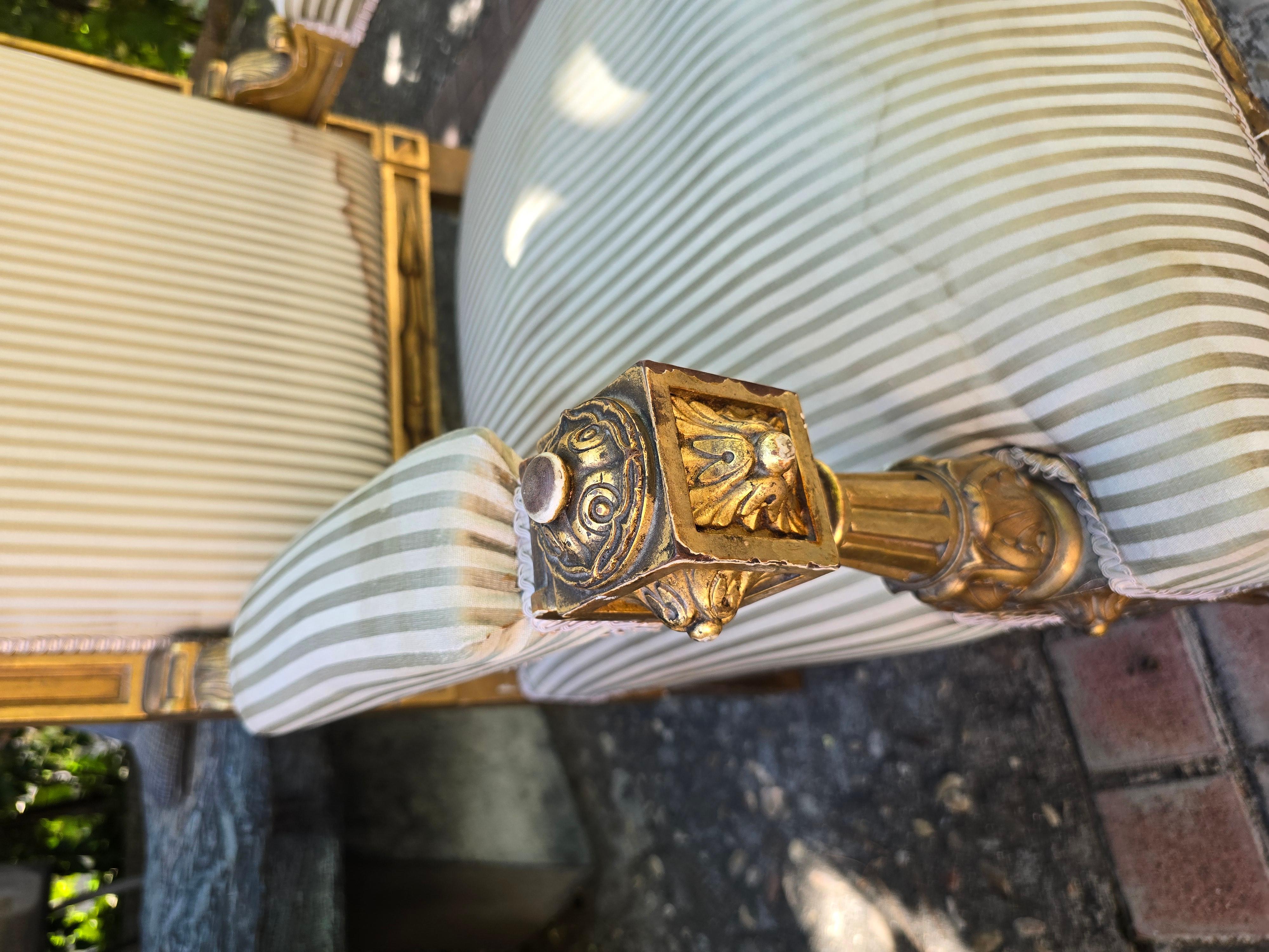 Pair of 19th Century Gilded French Armchairs For Sale at 1stDibs