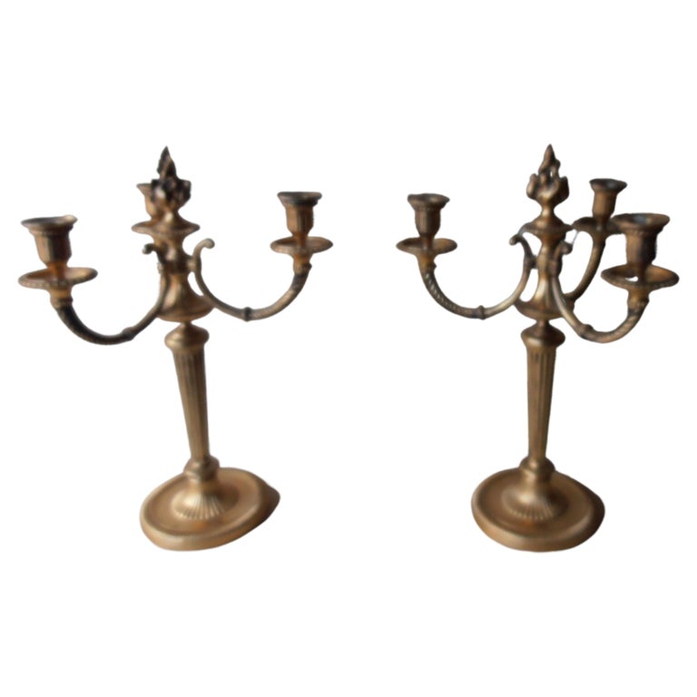 Pair of 19th century gilt bronze French candelabra c 1870 For Sale at ...