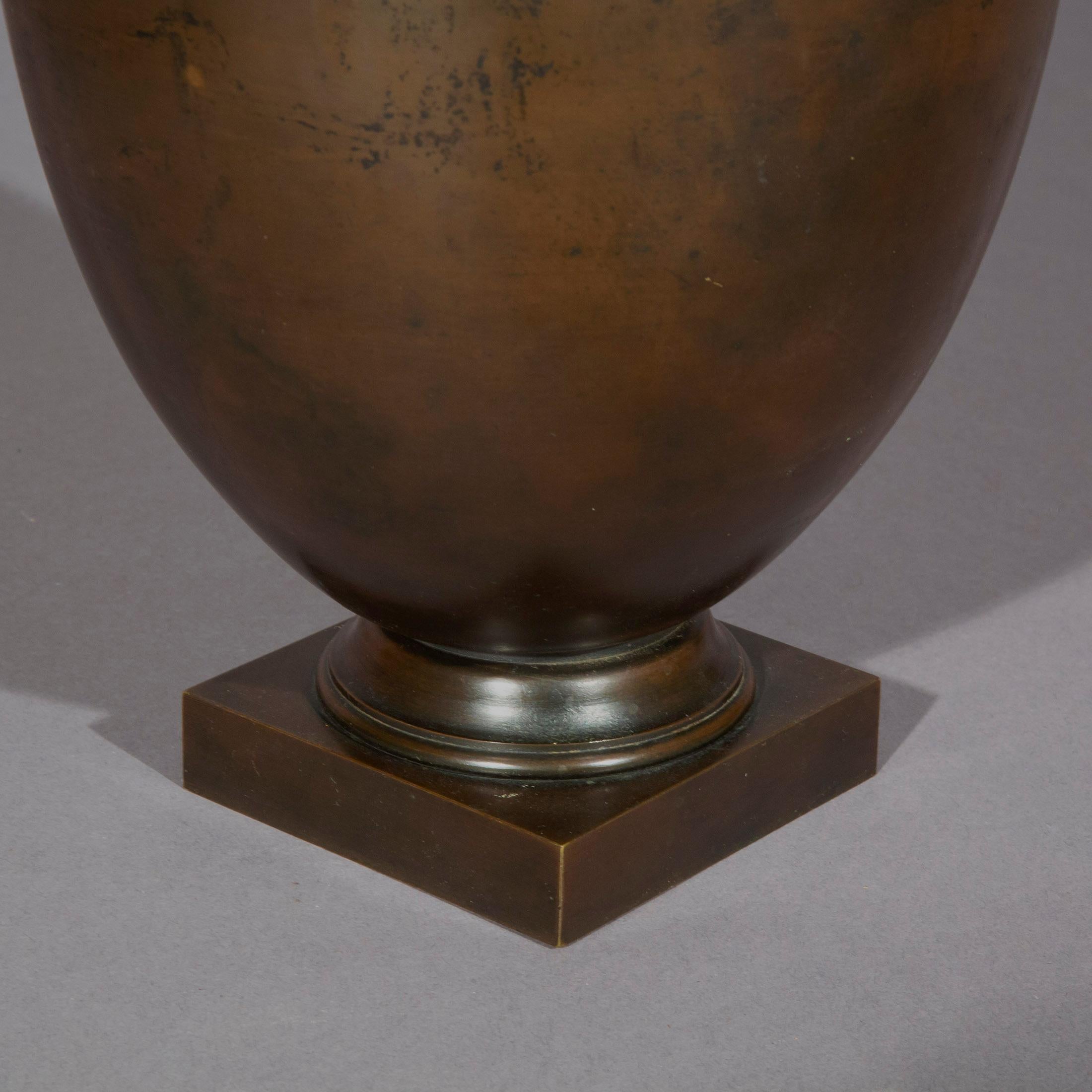 Pair of 19th Century Grand Tour Bronze Volute Krater Vases For Sale at ...