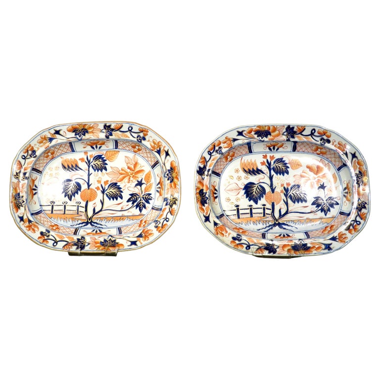 Fine Pair of 19th Century Imari Pattern Ironstone Platters, England ...