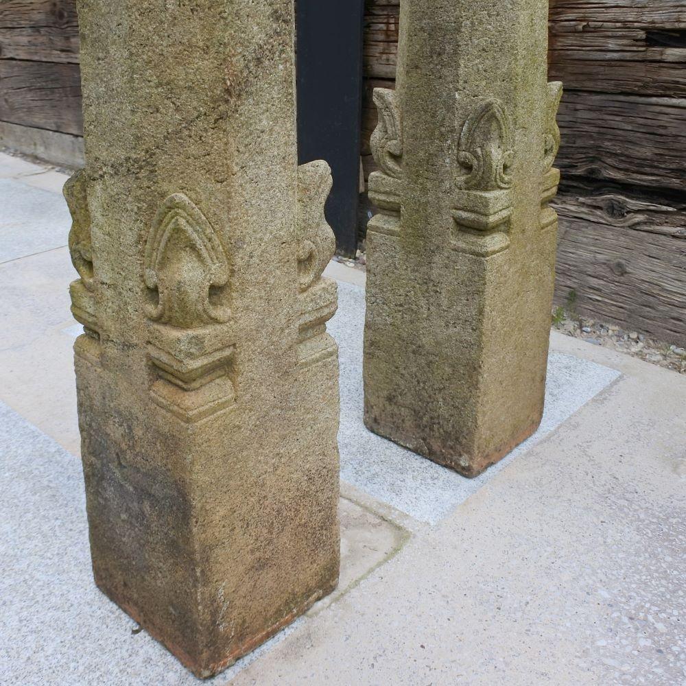 Pair of 19th Century Indian Granite Pillars from Chettinad For Sale at ...
