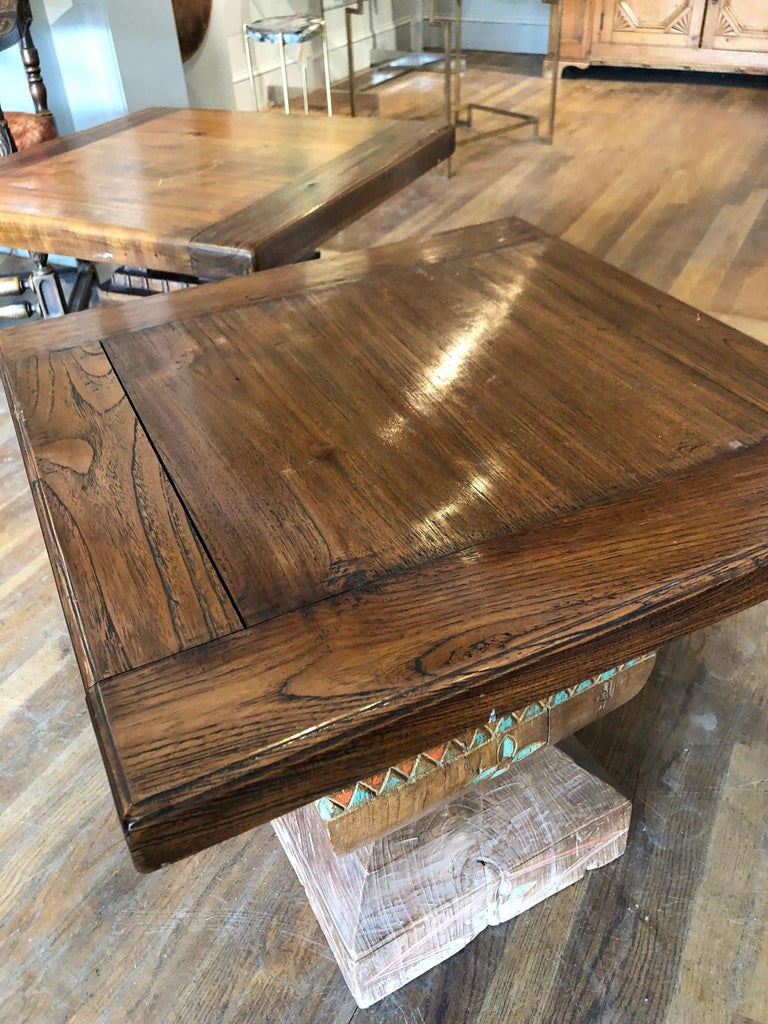 Pair of 19th Century Indonesian "Umpak" Column Base Side Tables at 1stDibs