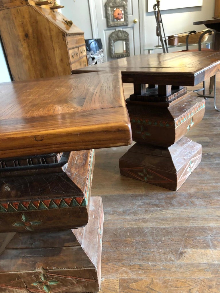 Pair of 19th Century Indonesian "Umpak" Column Base Side Tables at 1stDibs