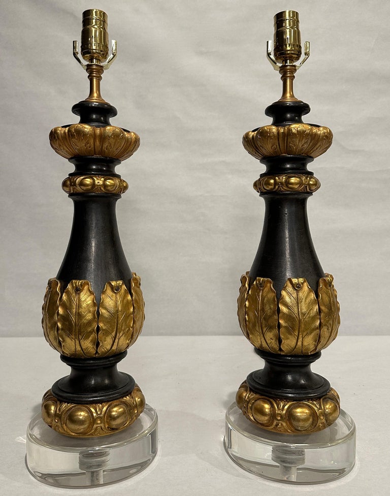 Pair Of 19th Century Iron and Gilt Bronze Baluster Form Lamps For Sale ...