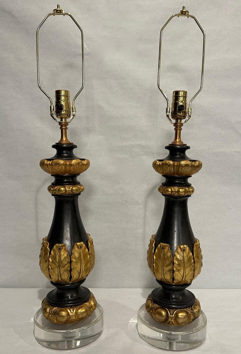 Pair Of 19th Century Iron and Gilt Bronze Baluster Form Lamps For Sale ...