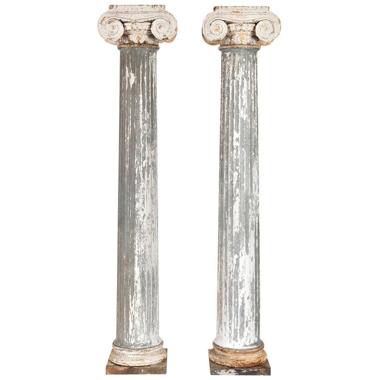 Pair of 19th Century Iron Zinc and Terracotta Ionic Capital Columns at 1stDibs | ion terracotta